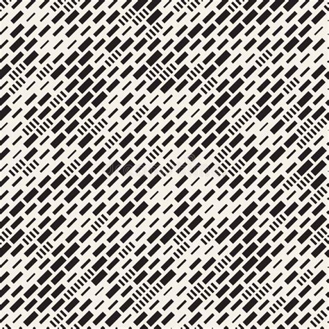 Vector Seamless Black And White Irregular Dash Rectangles Grid Pattern Abstract Geometric