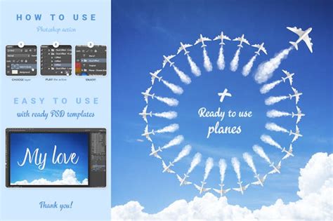 Cloud Text Photoshop Action Actions And Presets Brushes Including Action And Sky Envato