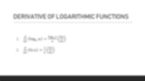 Solution Derivative Of Logarithmic Functions Studypool