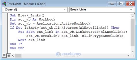 Excel Vba To Break Links 4 Suitable Examples Exceldemy
