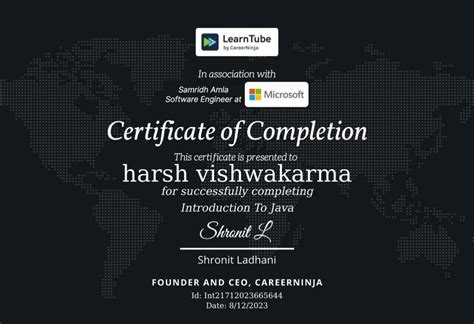 Harsh Vishwakarma On Linkedin New Certificate By Learntube Java Programing
