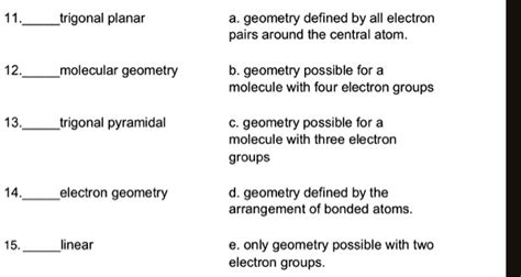 Solved Trigonal Planar Geometry Defined By All Electron Pairs Around The Central Atom 12
