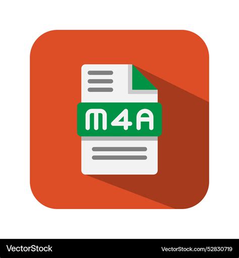 M4a Audio File Flat Icons Format Royalty Free Vector Image