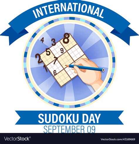 International Sudoku Day Banner Design Royalty Free Vector