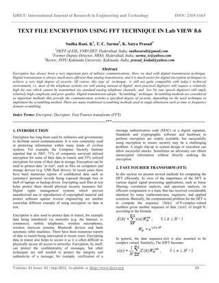 Text File Encryption Using Fft Technique In Lab View 8 6 PDF