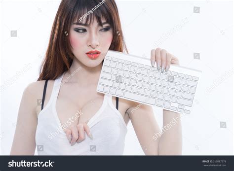 Sexy Asian Woman Keyboard Stock Photo Shutterstock