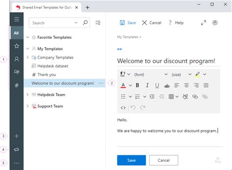 shared email templates