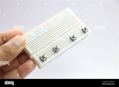 Tactile Push Buttons Connected To A Breadboard Electronic Prototyping