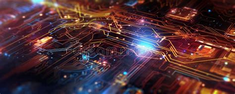 Abstract Background With Digital Circuitry And Technological Elements Representing Innovation