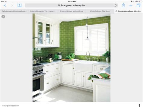 Choosing Backsplash White Or Lime Green Subway Tile