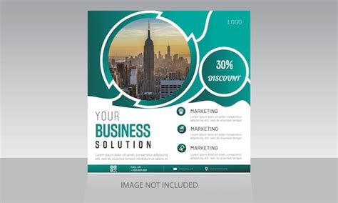 편집 가능한 비즈니스 사각형 배너 소셜 미디어 게시물 및 웹 인터넷 광고 템플릿 디자인에 적합 프리미엄 벡터