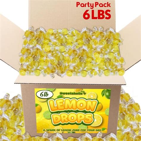 Sugar Lemon Drops Hard Candy 6 Pounds Individually Wrapped Candy