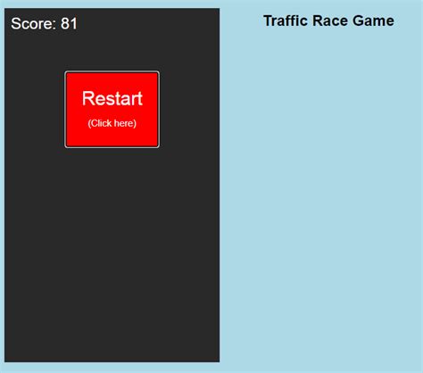 Traffic Race Game In Jquery Free Source Code Sourcecodester
