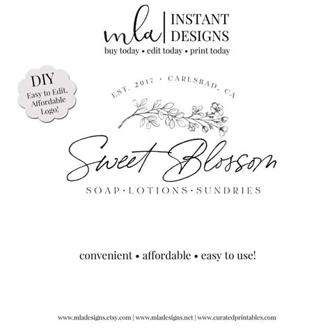 Editable Signature Logo DIY Signature Logo DIY Logo Logo Etsy