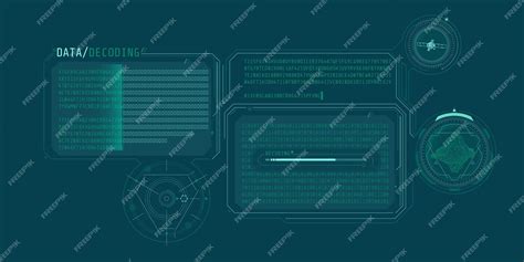 Premium Vector Interface For Decoding Satellite Data About An Object