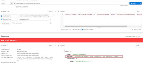 Azure Ms Graph Php Create Contacts Stack Overflow