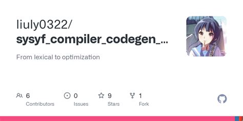 github liuly0322 sysyf compiler codegen opt from lexical to optimization