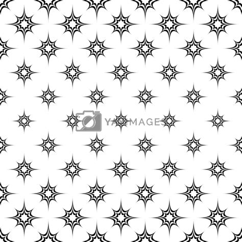 Seamless Monochrome Curved Star Pattern By Davidzydd Vectors And Illustrations With Unlimited