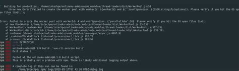 Nodejs Error Using Vue Cli Service Build Npm Run Build On Shared Hosting Error Creating