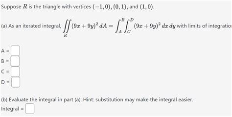 Solved Suppose R Is The Triangle With Vertices Chegg