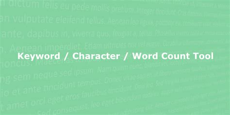 Keyword Character Word Count Tool