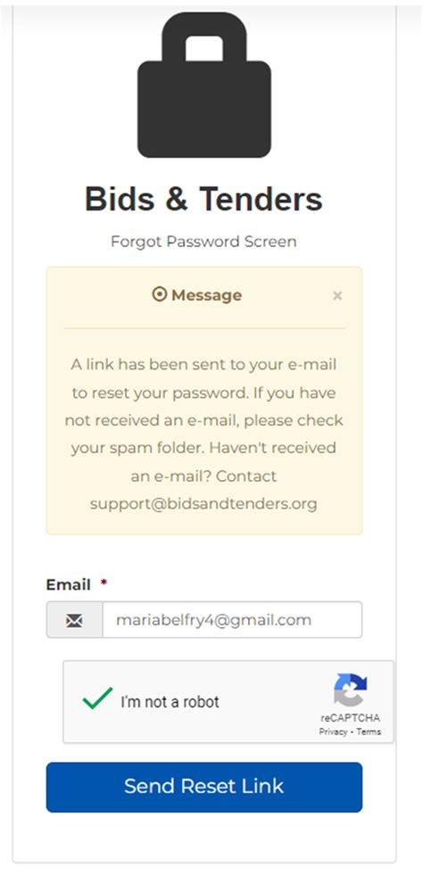 Password Reset Bidsandtenders
