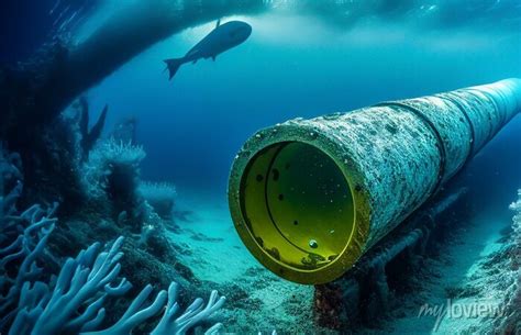 Pipeline Underwater Natural Gas Pipeline Underwater Construction • Wall Stickers Inspection