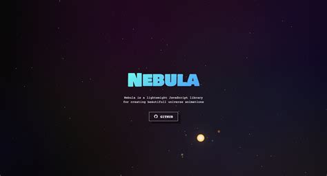 github flodlc nebula nebula is a lightweight javascript library for creating beautiful