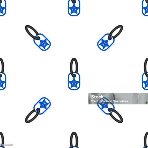 라인 밀리터리 개 태그 아이콘 흰색 배경에 원활한 패턴을 격리 Id 태그 아이콘입니다 육군 표지판 다채로운 개요 개념 벡터