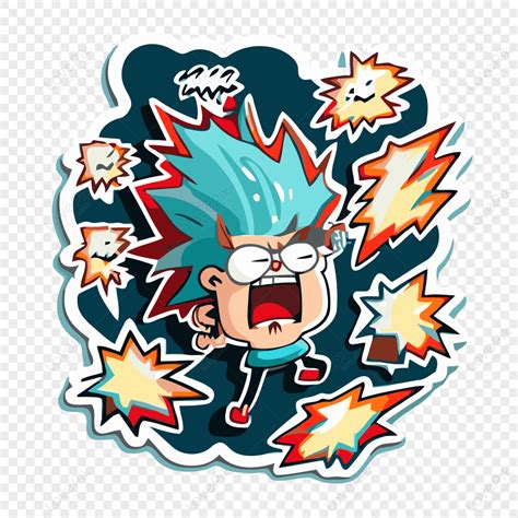 이 애니메이션 스티커 일러스트 그림은 화난 클립 아트를 보여줍니다 벡터상표 Png 일러스트 무료 다운로드 Lovepik