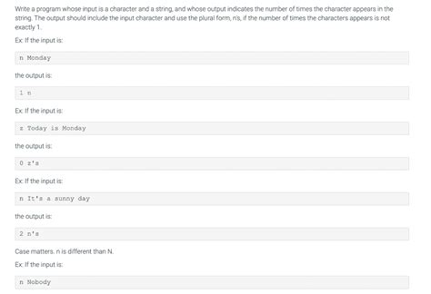 solved write a program whose input is a character and a