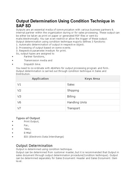 Configure Output Determination In Sap Sd Using Condition Technique