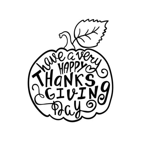Happy Thanksgiving Clip Art Black And White