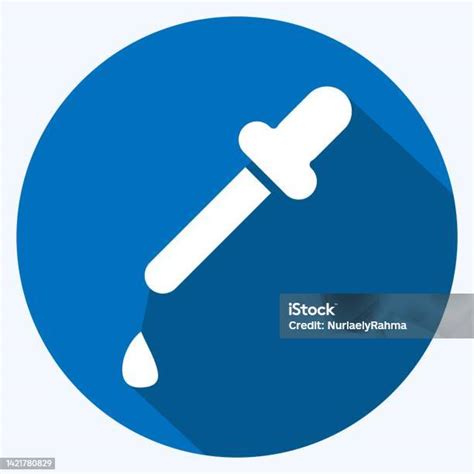 아이콘 스포이드 그래픽 디자인 도구 기호와 관련이 있습니다 긴 그림자 스타일 편집 가능한 간단한 디자인 간단한 그림 간단한 벡터 아이콘 Cmyk에 대한 스톡 벡터 아트 및