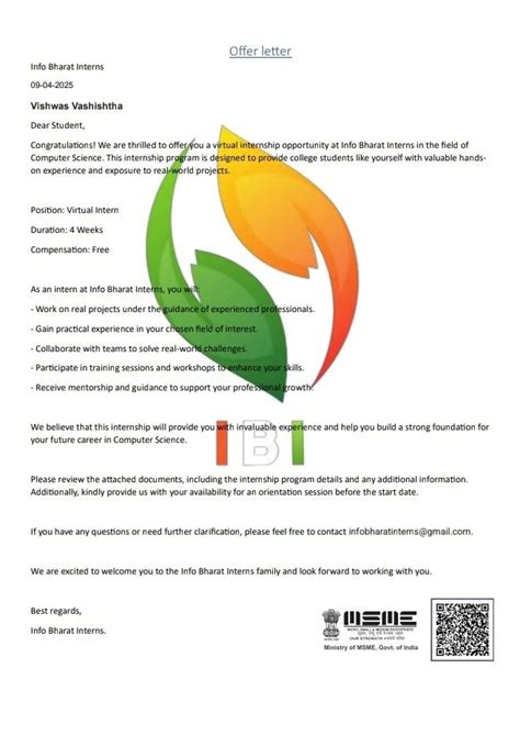 Internship Computerscience Virtualinternship Infobharatinterns Learning Careergrowth