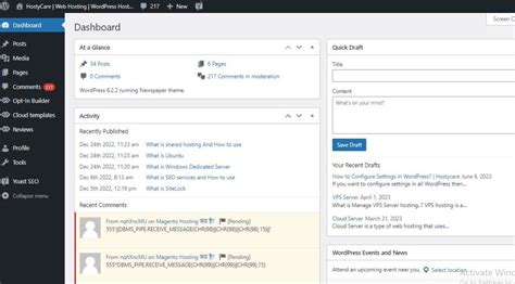 How To Configure Settings In Wordpress Hostycare Hostycare Web Hosting Wordpress