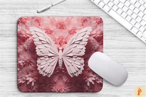 3d Pink Butterfly On Flowers Mouse Pad Graphic By Foxmia · Creative Fabrica