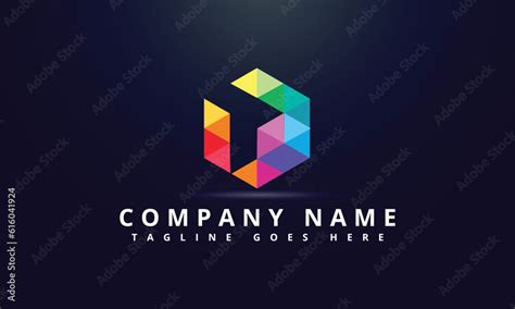 logo of a stylized and colorful hexagonal shape built with polygons