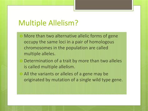 Multiple Allelism Pptx