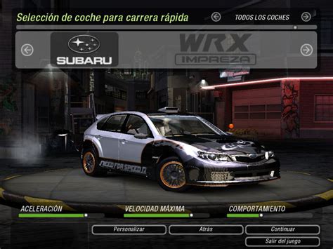 Subaru Impreza WRX STi Fast Furious Página web de nfs underground