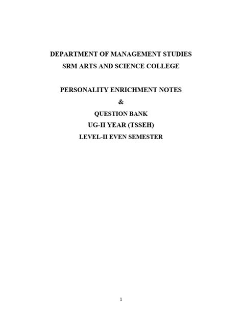 Personality Enrichment Level Ii Notes Pdf Self Esteem Emotional
