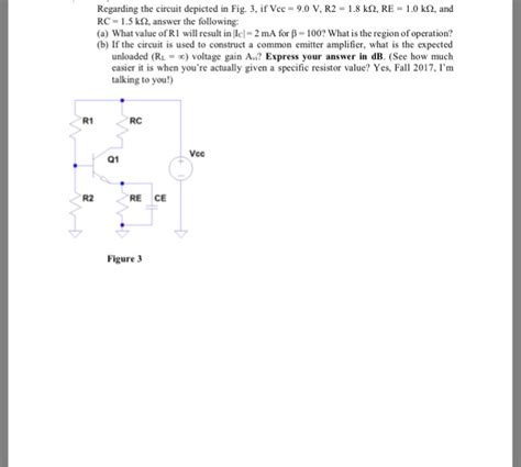 Solved Regarding The Circuit Depicted In Fig If Vcc Chegg