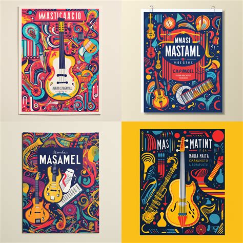 Ai로 디자인한 음악학원 전단지 미드저니 프롬프트