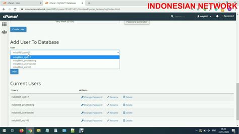 Tutorial Cara Menambahkan Privileged Users Pada Database Di Cpanel Youtube