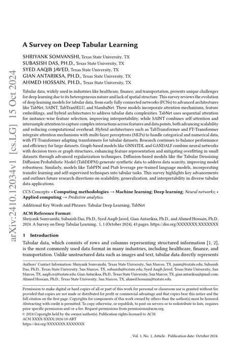 Pdf A Survey On Deep Tabular Learning