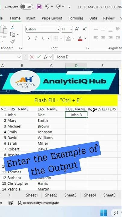 Flash Fill Trick In Excel Save Time With This Easy Shortcut Shorts