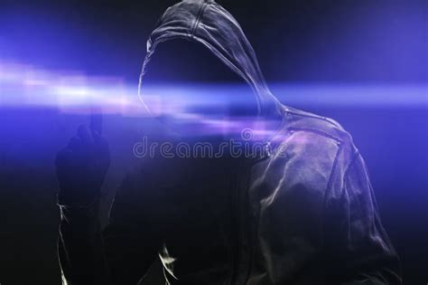 Computer Hacker In Hoodie Using Virtual Screen Database Hacking Computer Virus Malware And