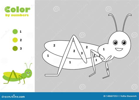 Grasshopper Color Number Stock Illustrations 7 Grasshopper Color