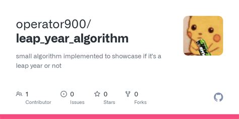 github operator900 leap year algorithm small algorithm implemented