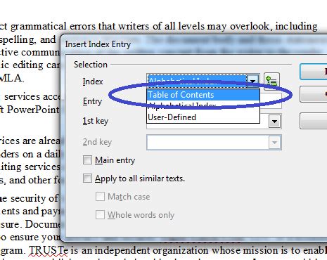 How To Create A Table Of Contents In OpenOffice Papercheck